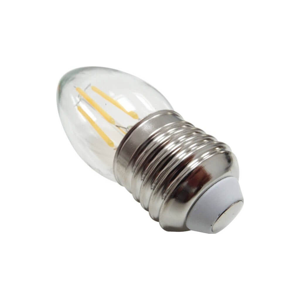 Bec Led Filament Lumanare E27 4W Alb Cald Sticla 360 Grade