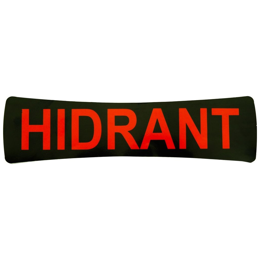 Autocolant Hidrant - Plastic Negru Cu Rosu Adeziv