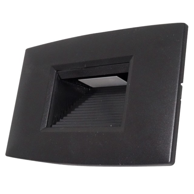 Spot Led 2W Incastrabil Negru Pentru Perete / Scara Alb Natural